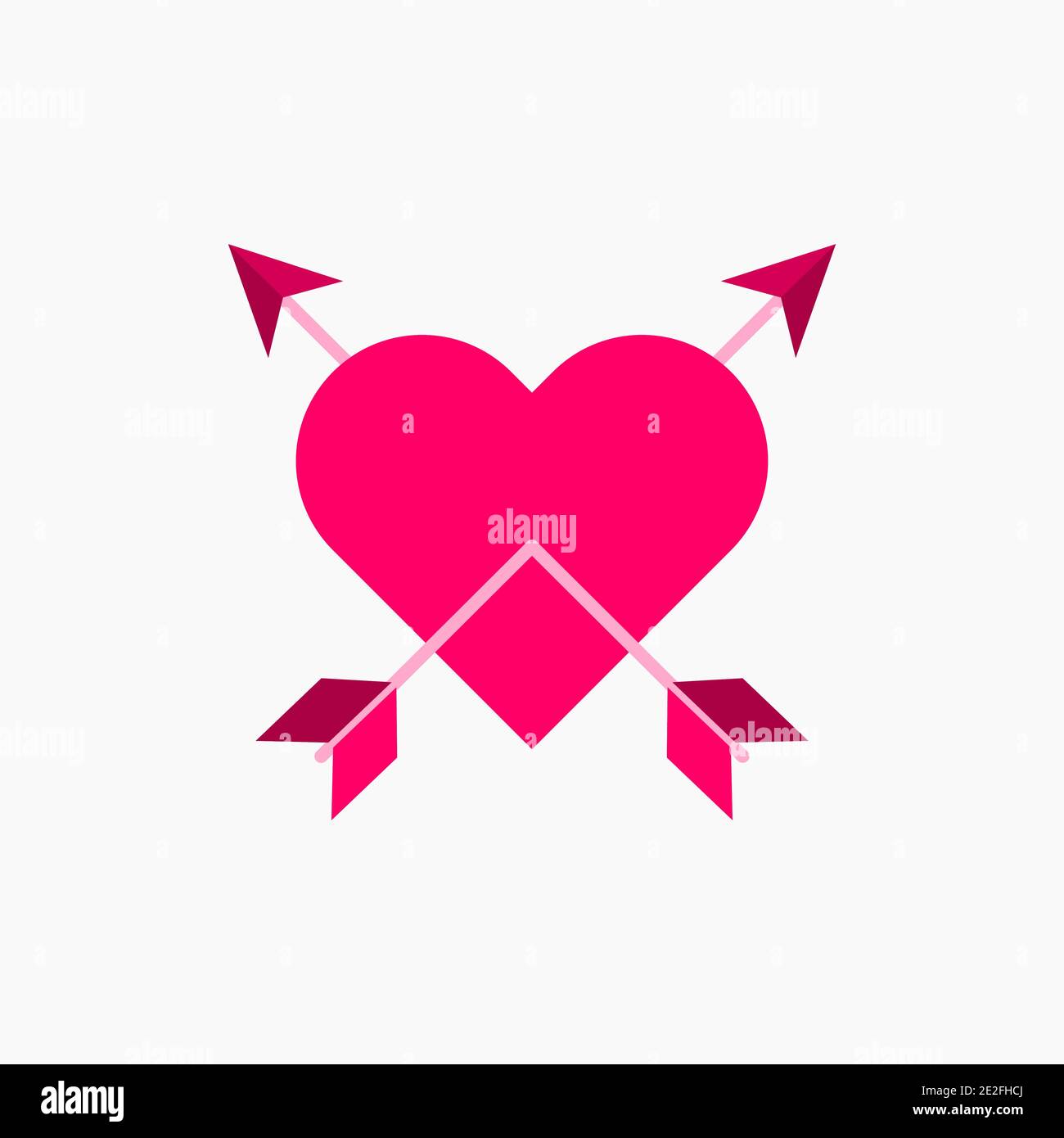 Heart Love Double Arrow Illustration Banner Card Vector Template Stock ...