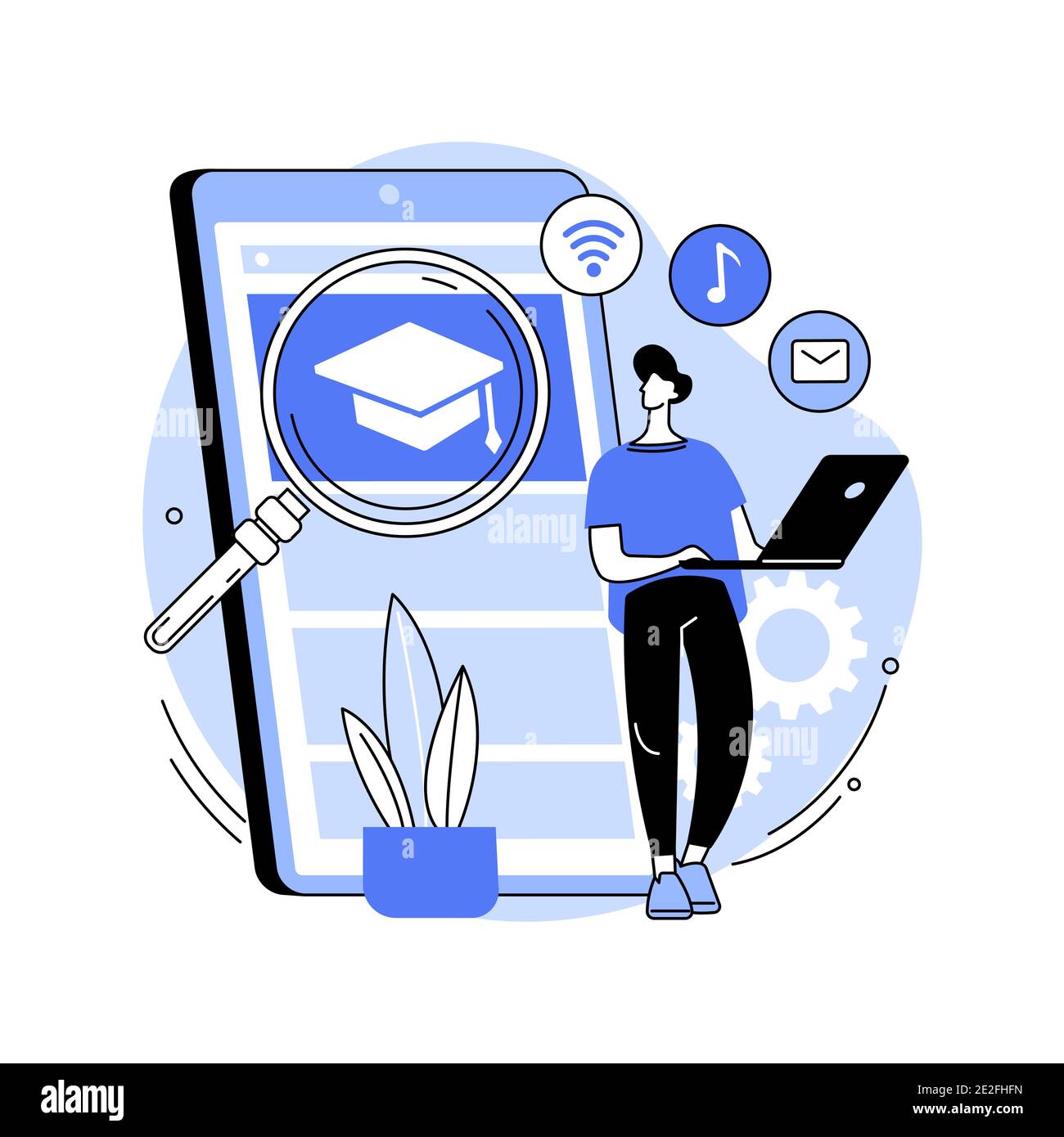 Mobile app development courses abstract concept vector illustration ...