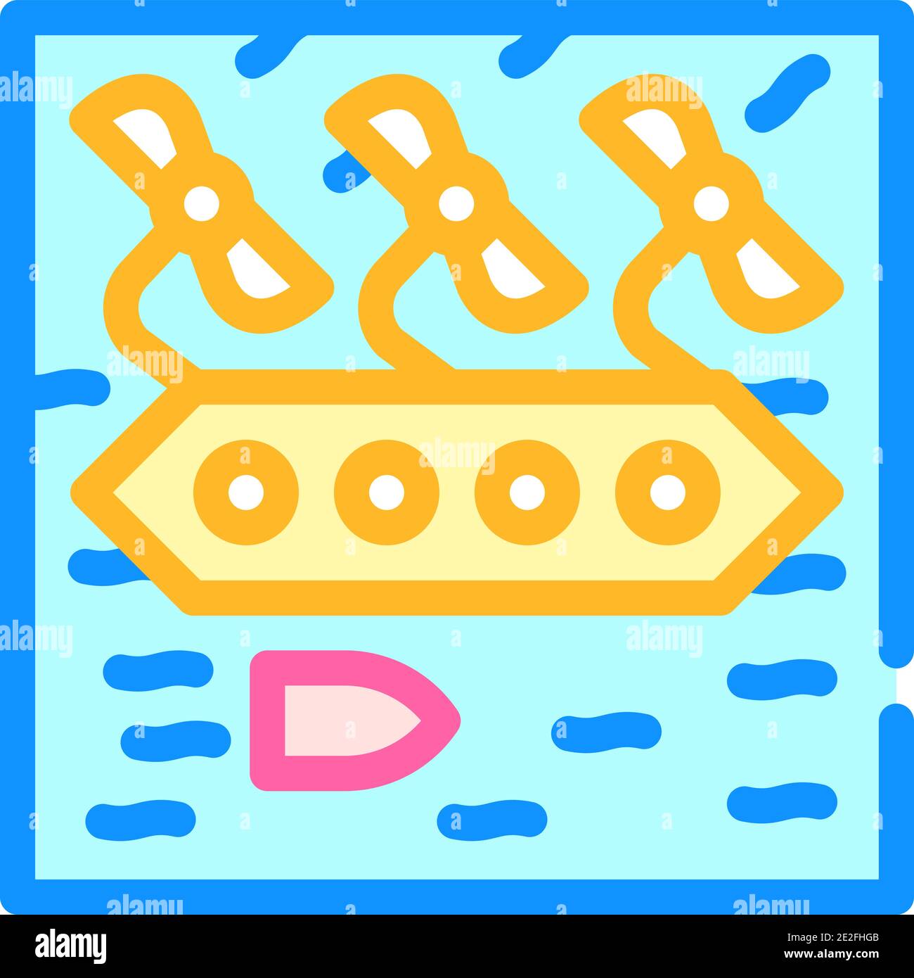 floating power plant color icon vector illustration Stock Vector Image ...