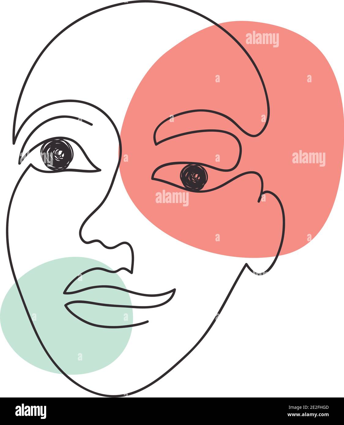 abstract and modern face icon over white background, colorful design ...