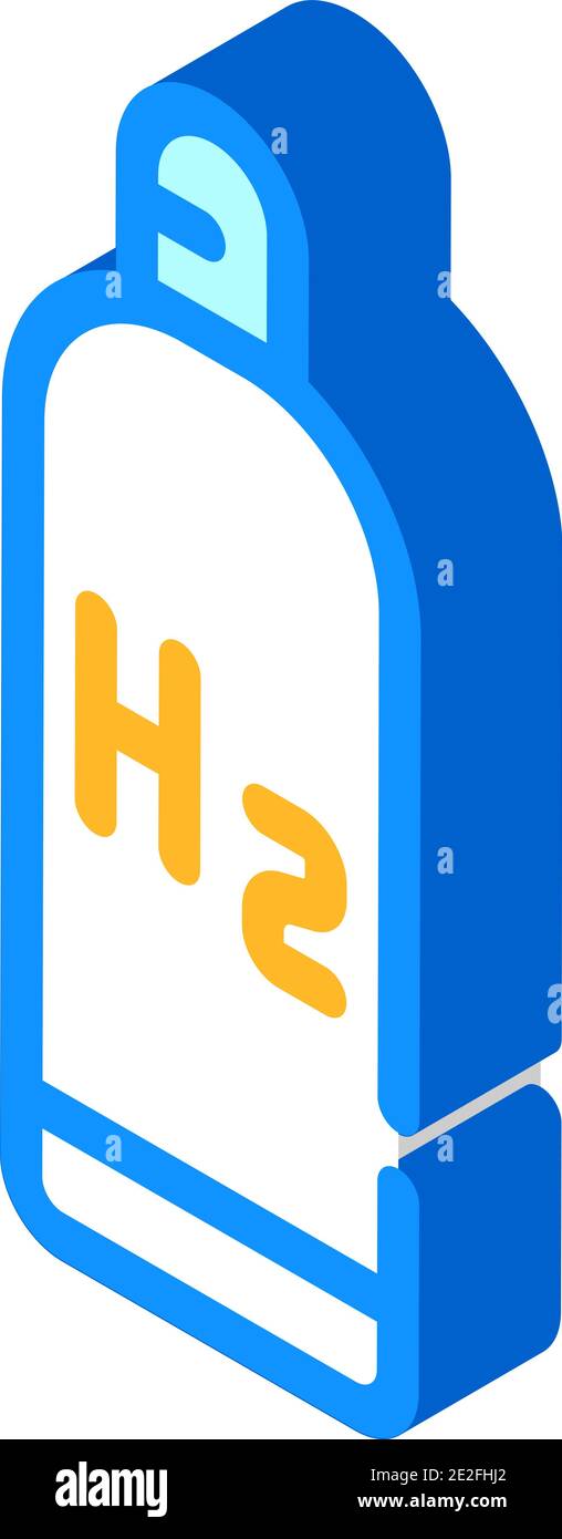 hydrogen reservoir isometric icon vector illustration color Stock ...