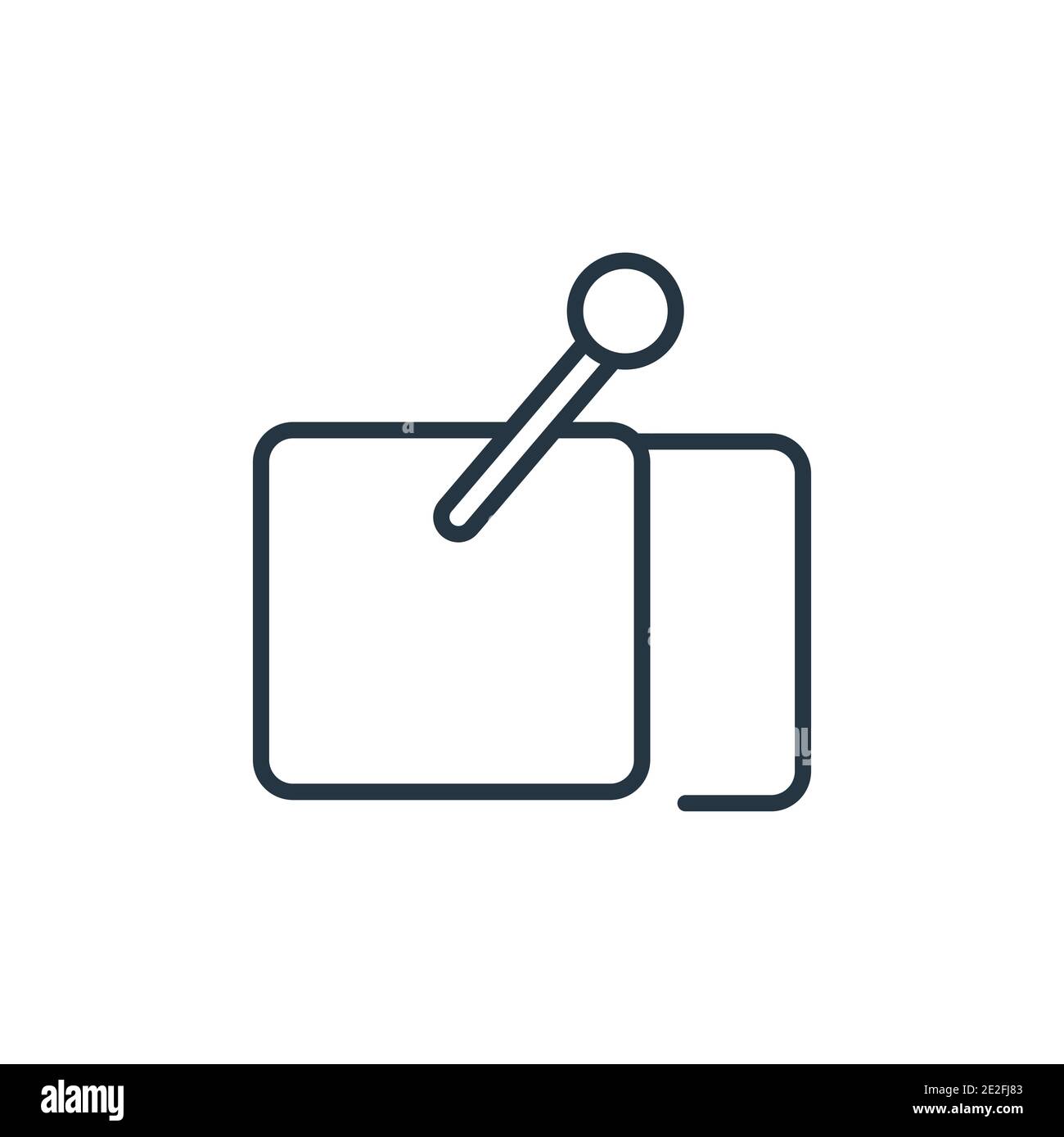 Post it outline vector icon. Thin line black post it icon, flat vector ...