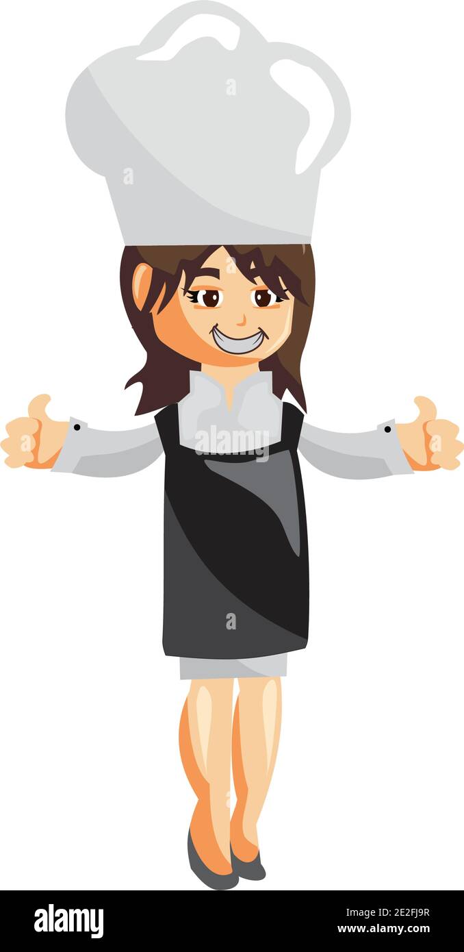 Cartoon illustration girl chef standing Cut Out Stock Images & Pictures ...