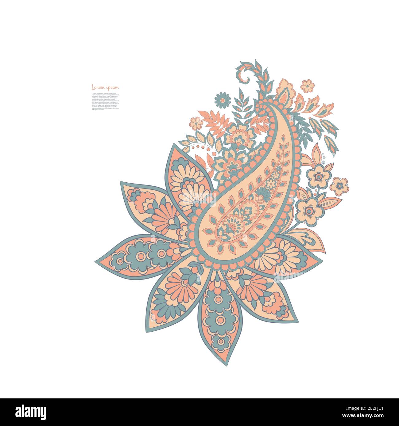 Paisley vector isolated pattern. Floral Vintage illustration Stock ...