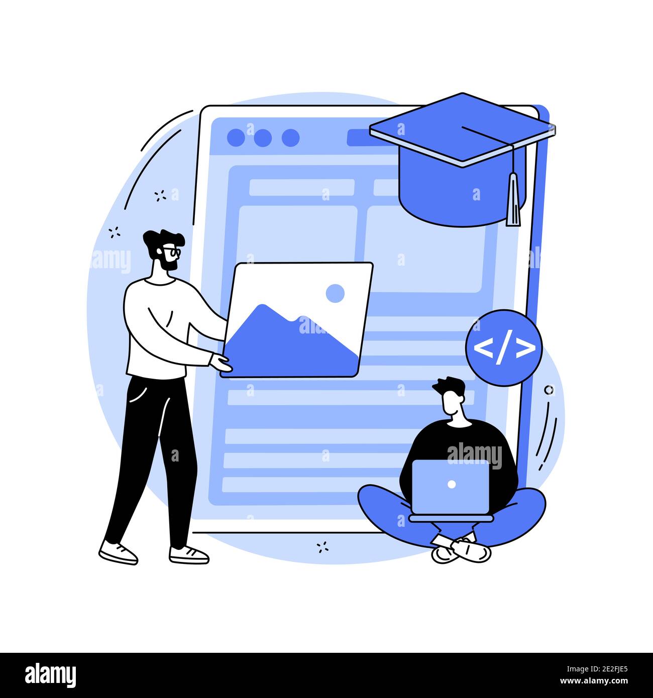 Web development courses abstract concept vector illustration Stock ...