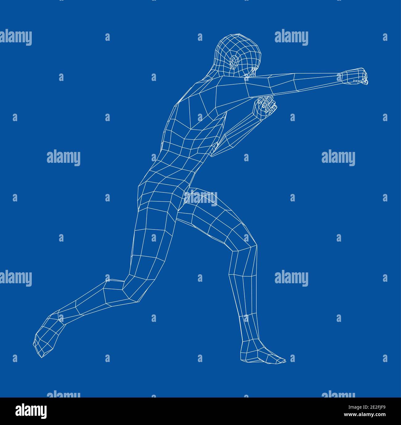 Wireframe boxing man. Vector Stock Vector Image & Art - Alamy