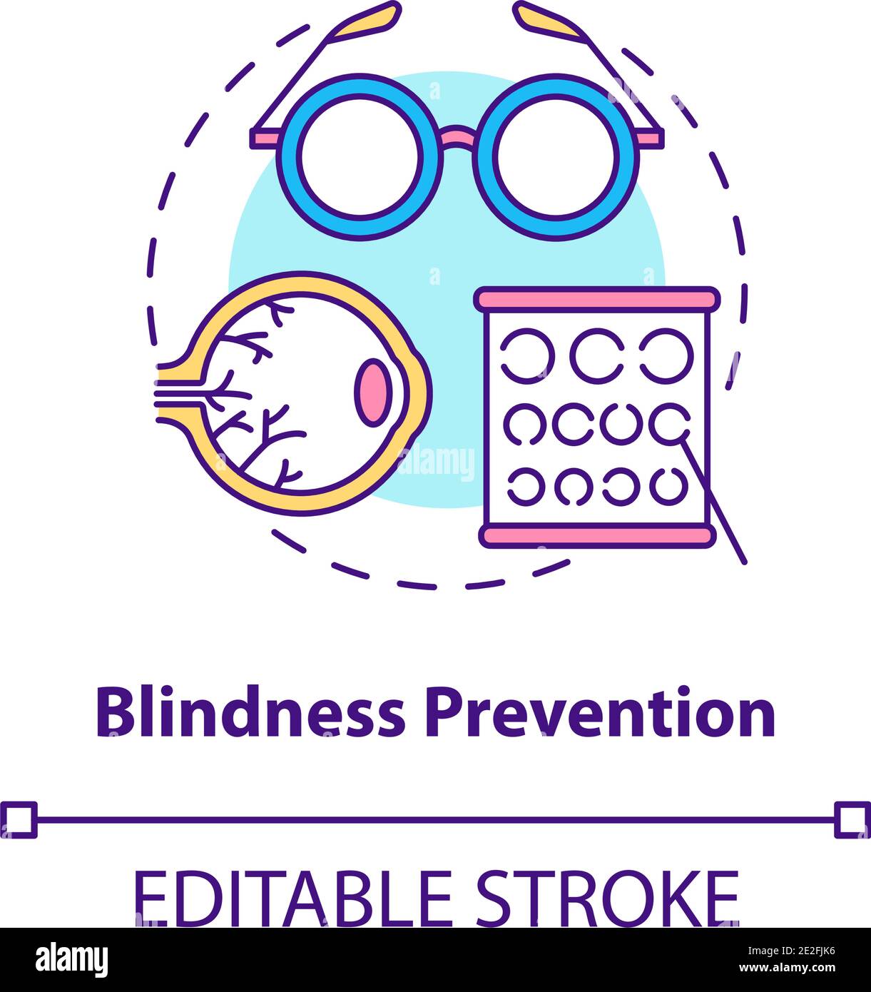 Blindness prevention concept icon Stock Vector Image & Art - Alamy