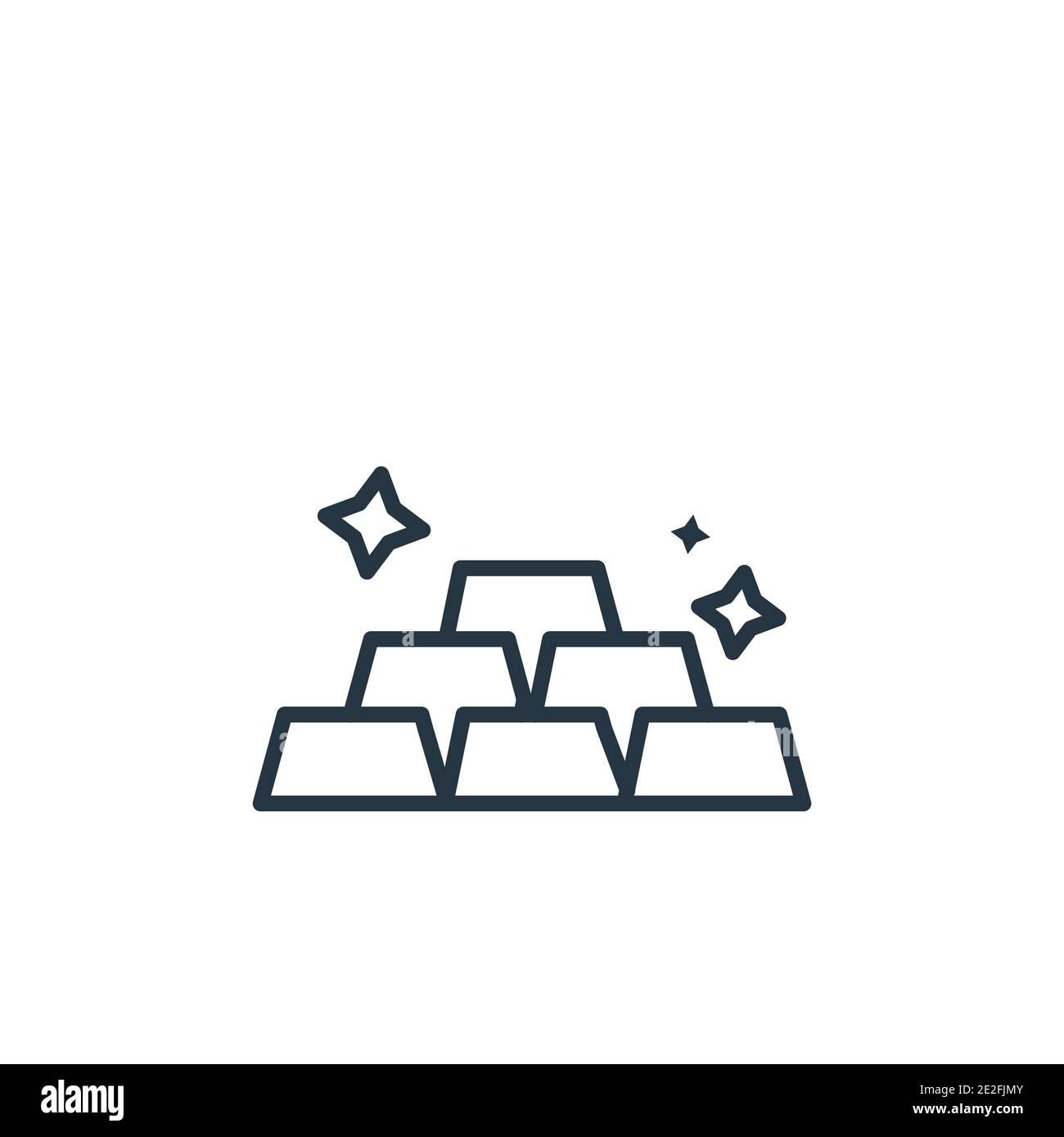 Stack of gold outline vector icon. Thin line black stack of gold icon ...