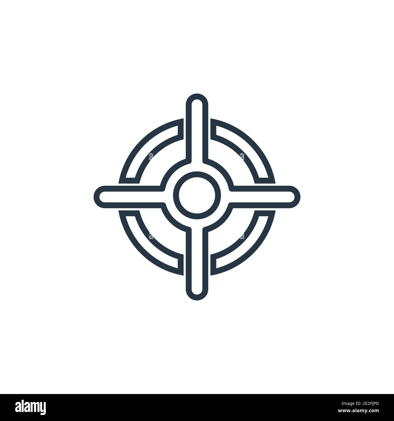 Circular target outline vector icon. Thin line black circular target ...