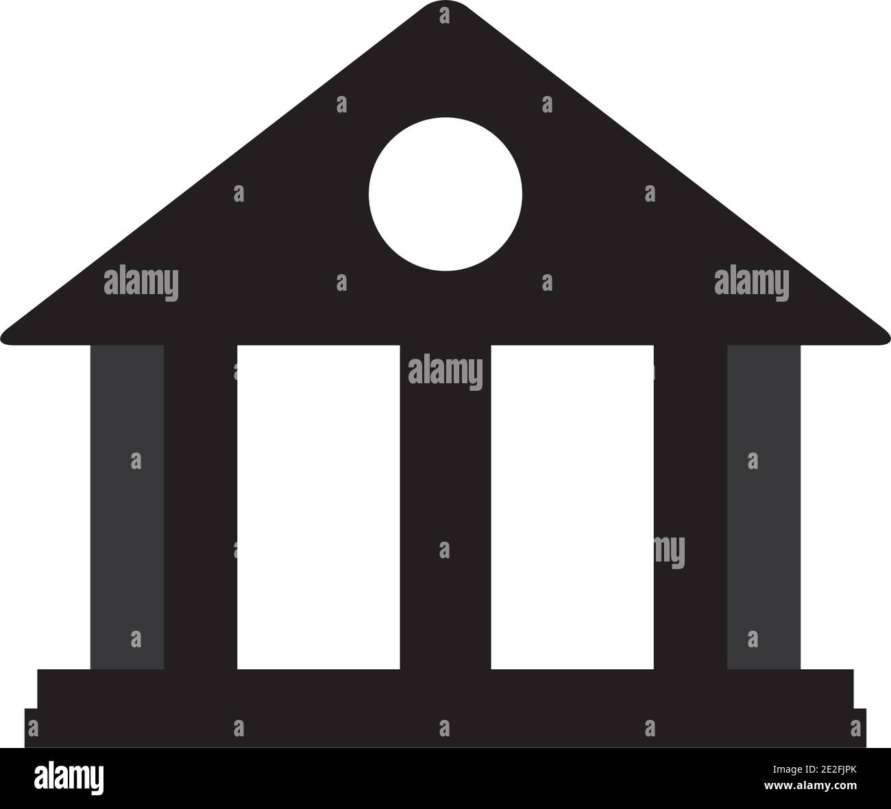 courthouse building icon over white background, silhouette style ...