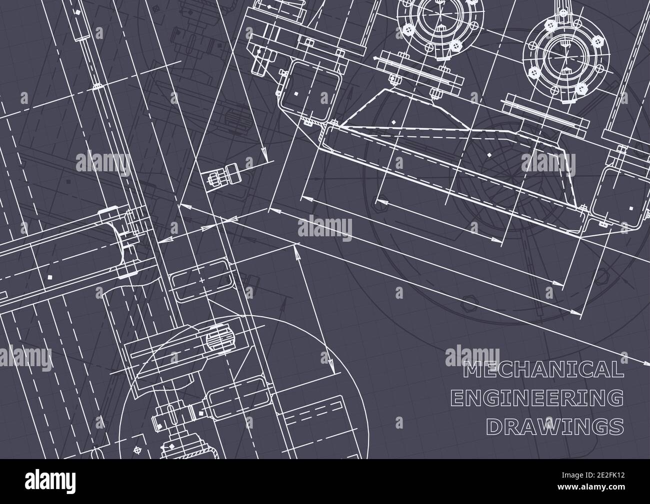 Blueprint. Vector engineering drawings. Mechanical instrument making ...