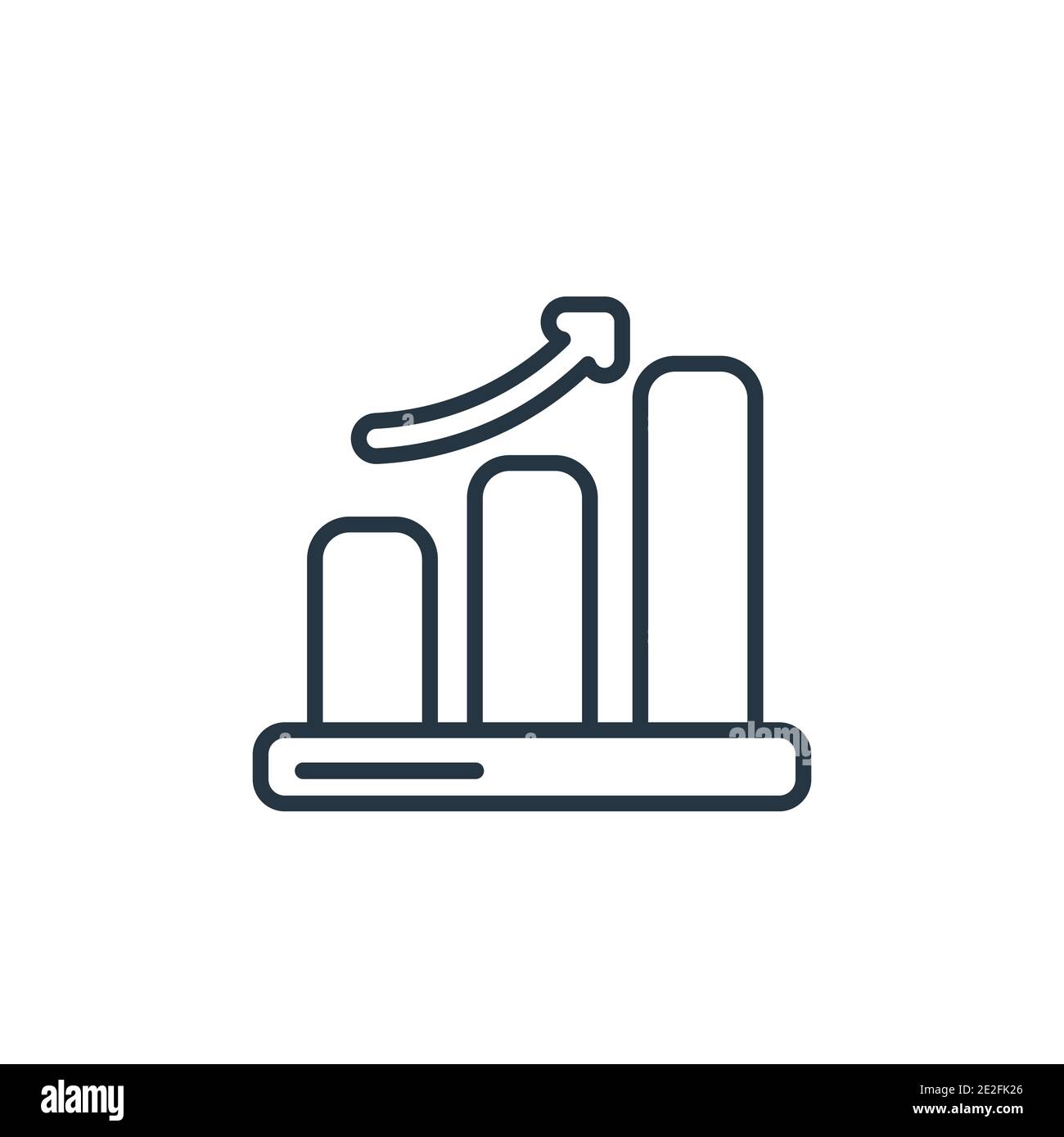 Graphic progression outline vector icon. Thin line black graphic ...