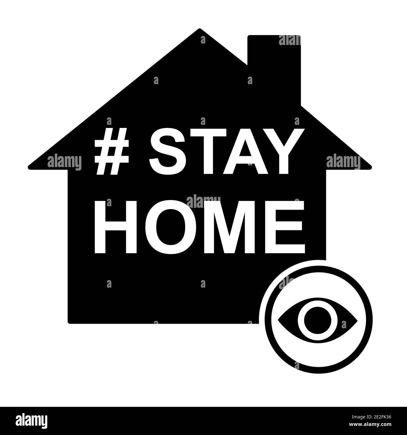 Stay home icon, house symbol, quarantine covid virus vector ...
