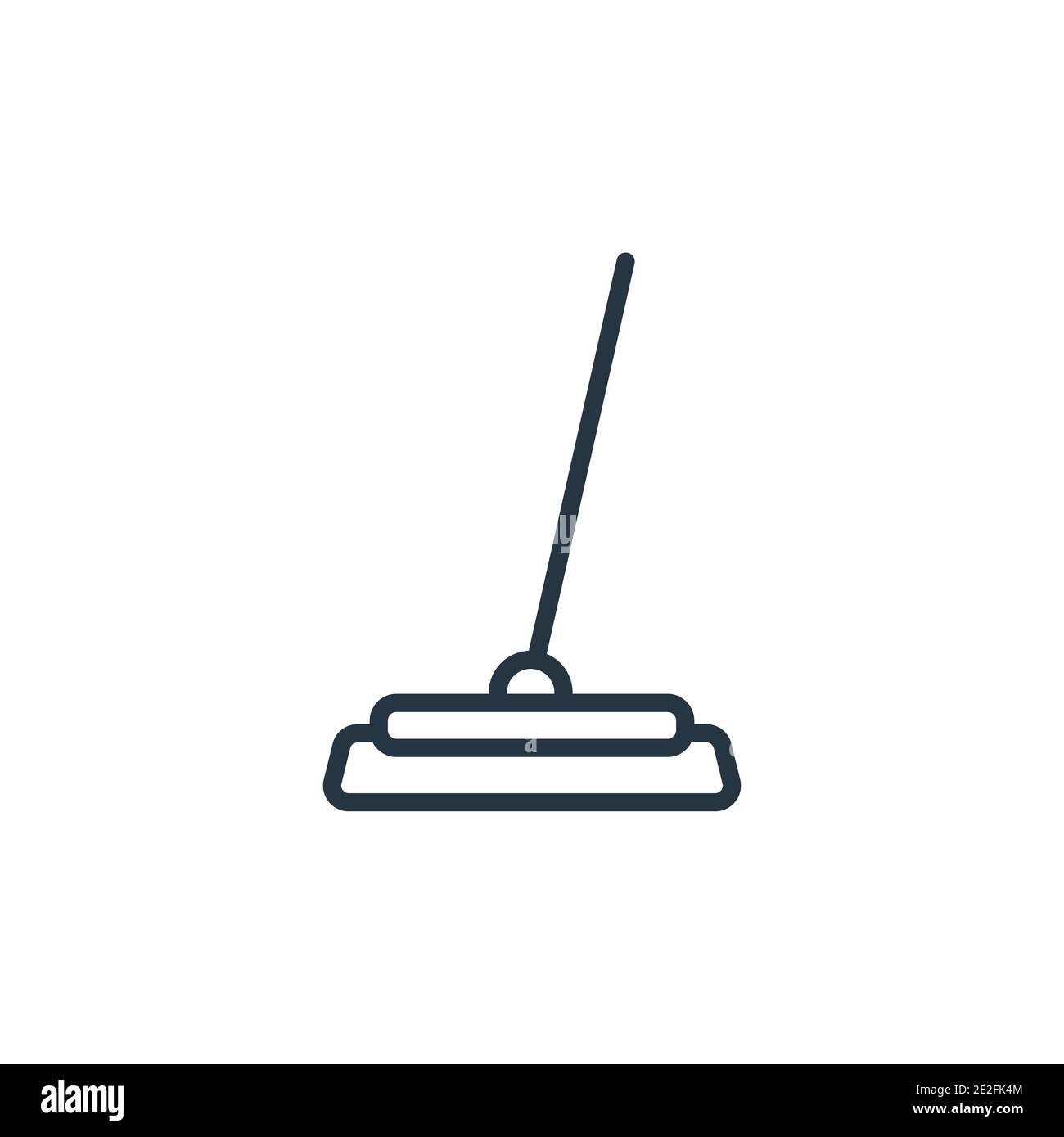 Mop outline vector icon. Thin line black mop icon, flat vector simple ...