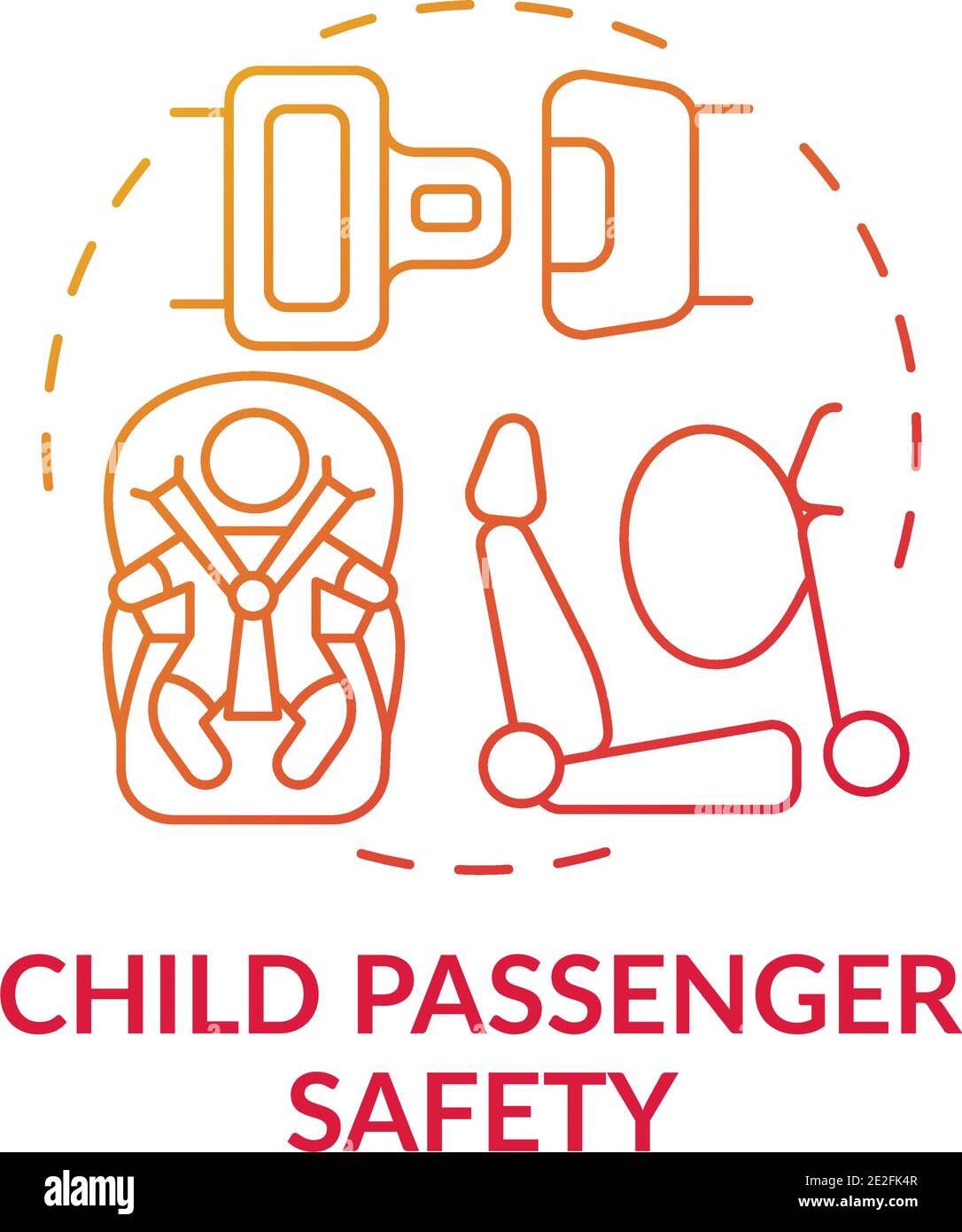 Child passenger safety red gradient concept icon Stock Vector Image ...