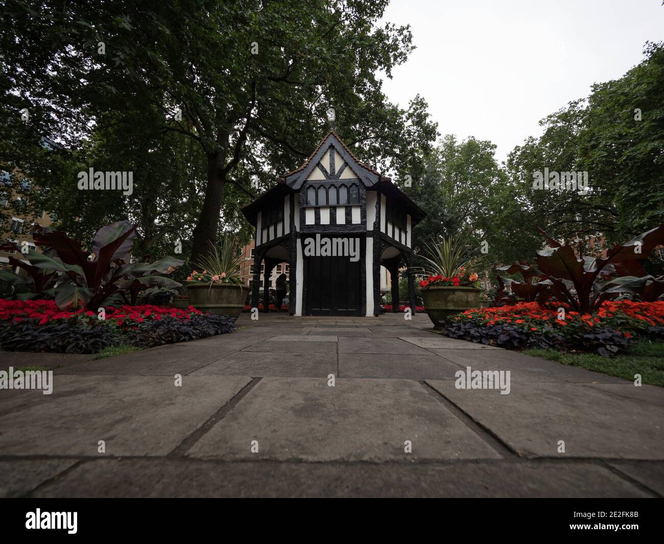 Panorama view of old traditional historic building in Soho square ...