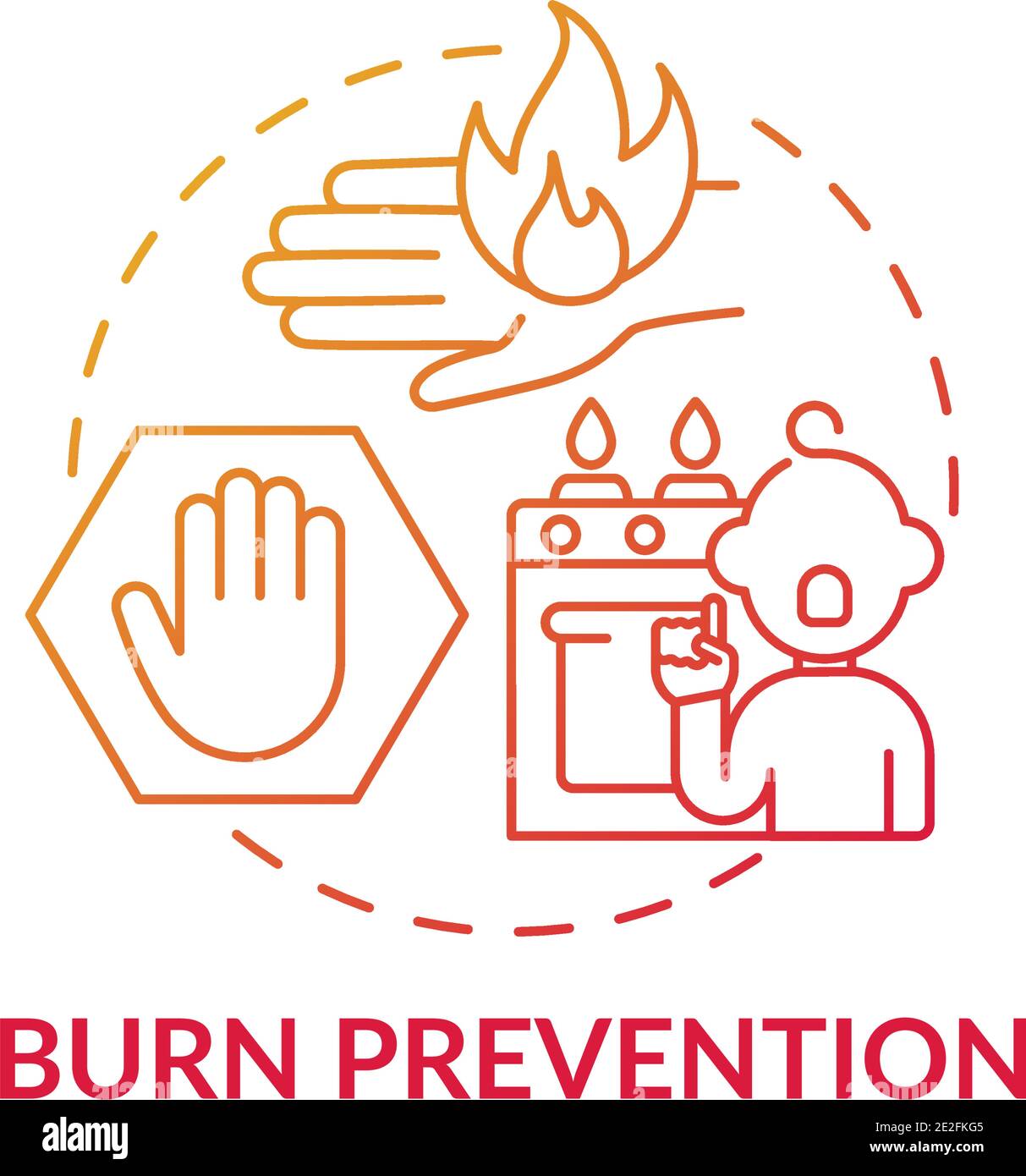 Burn prevention red gradient concept icon Stock Vector Image & Art - Alamy