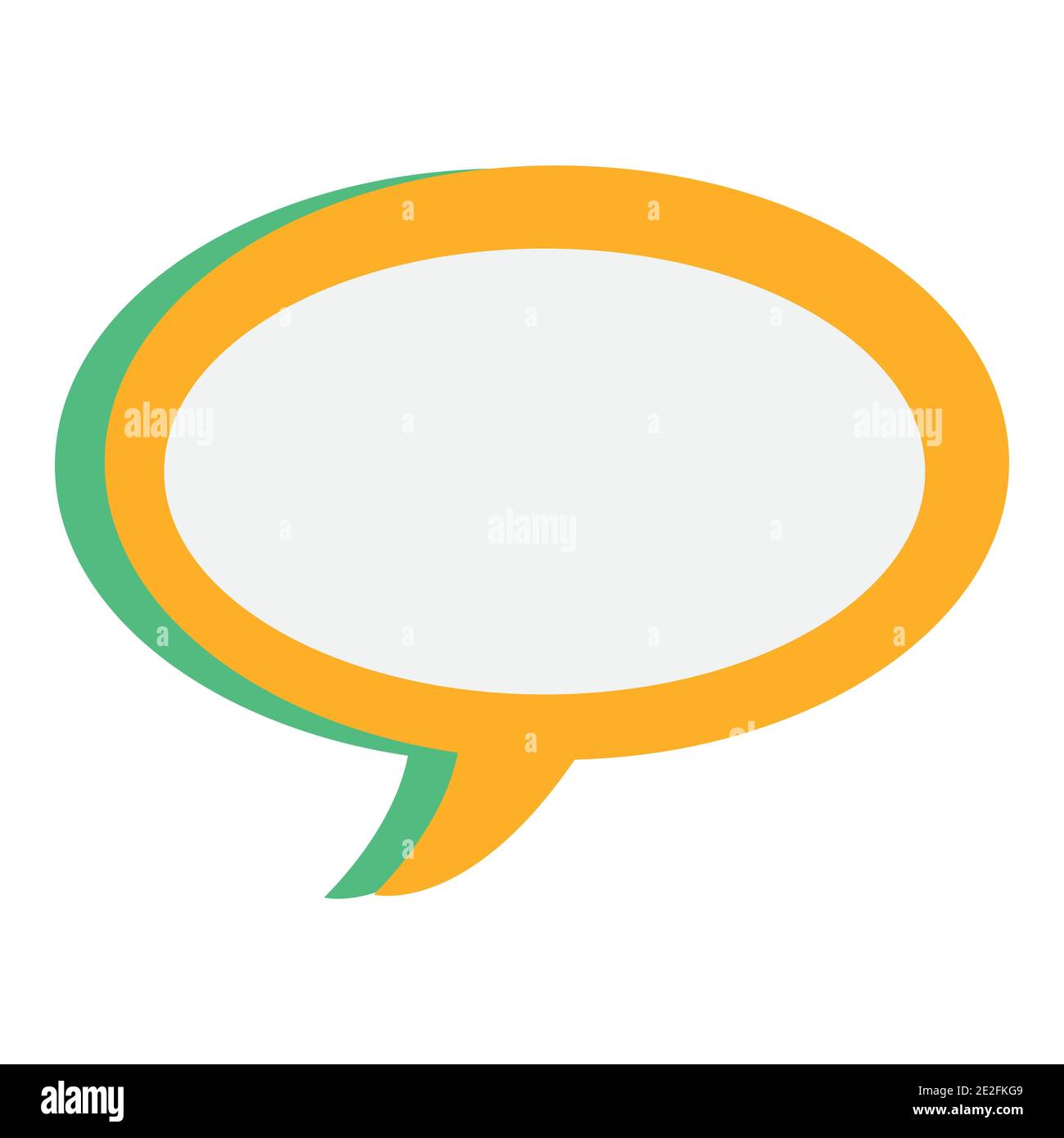 Orange and single speech bubble on white backdrop Stock Vector Image ...
