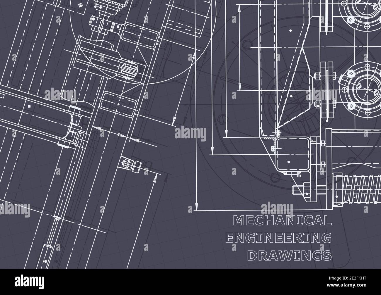 Blueprint. Vector engineering illustration. Computer aided design systems. Instrument-making ...