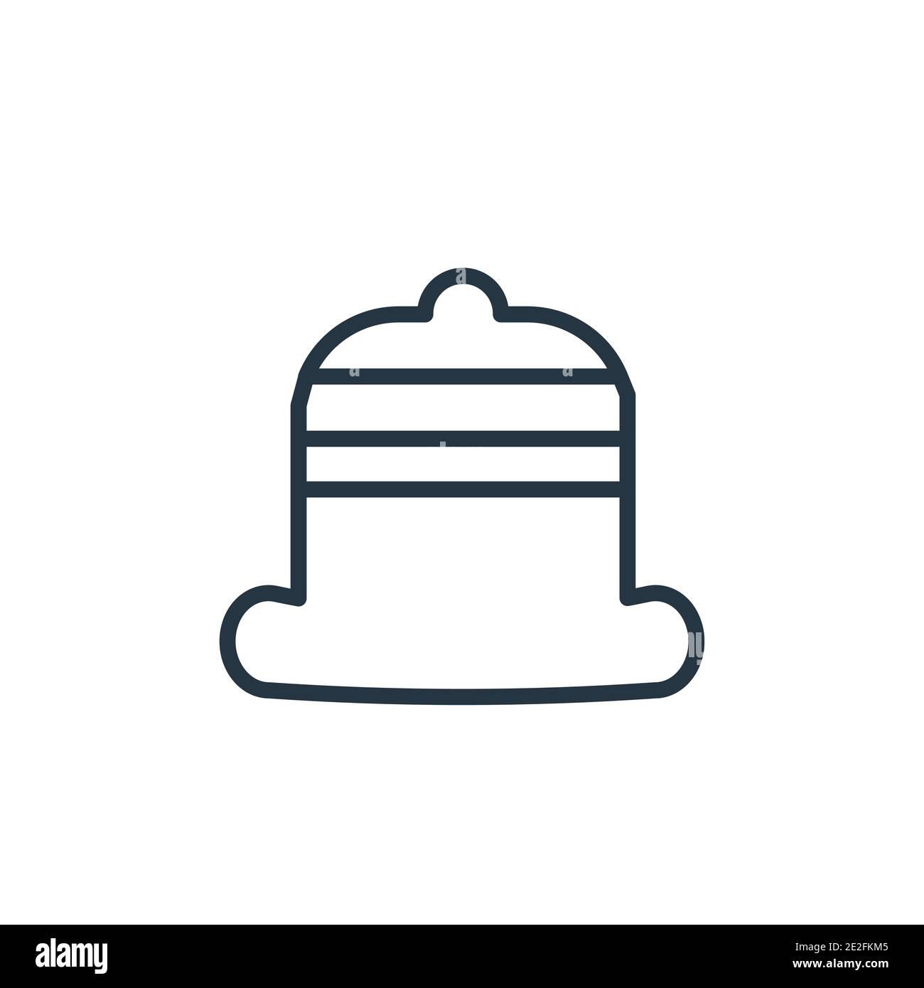 Bowler outline vector icon. Thin line black bowler icon, flat vector ...