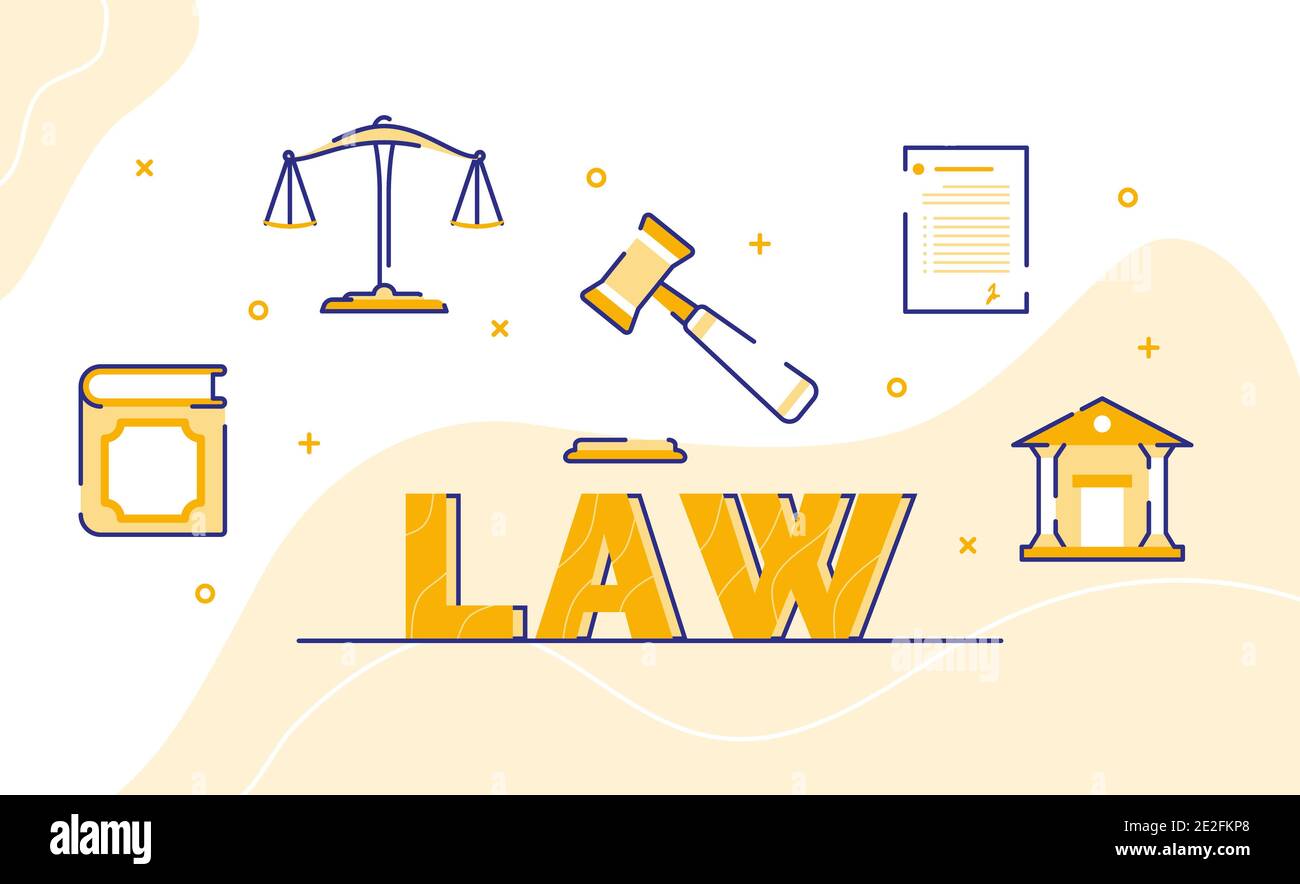 law typography word art background of icon book scale gavel court with ...