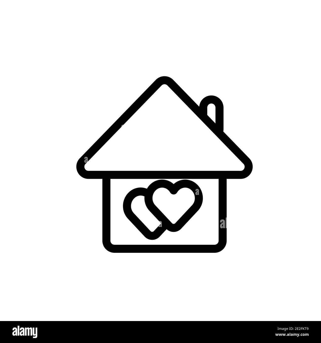 Love house outline vector icon. Thin line black love house icon, flat ...
