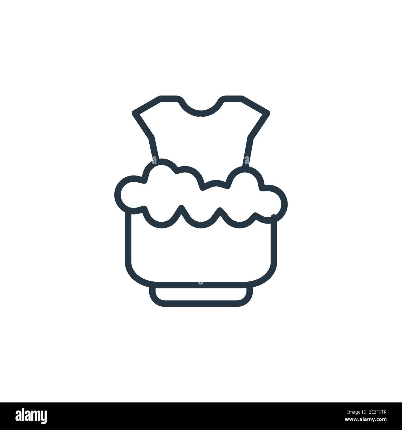 Washing clothes outline vector icon. Thin line black washing clothes ...