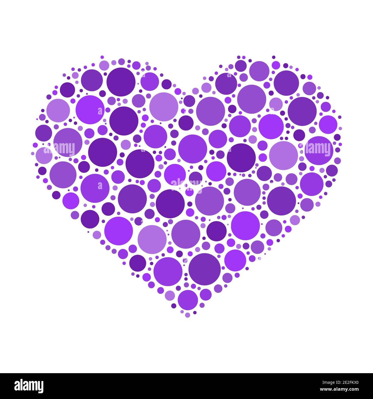 Heart mosaic of violet dots in various sizes and shades. Vector ...