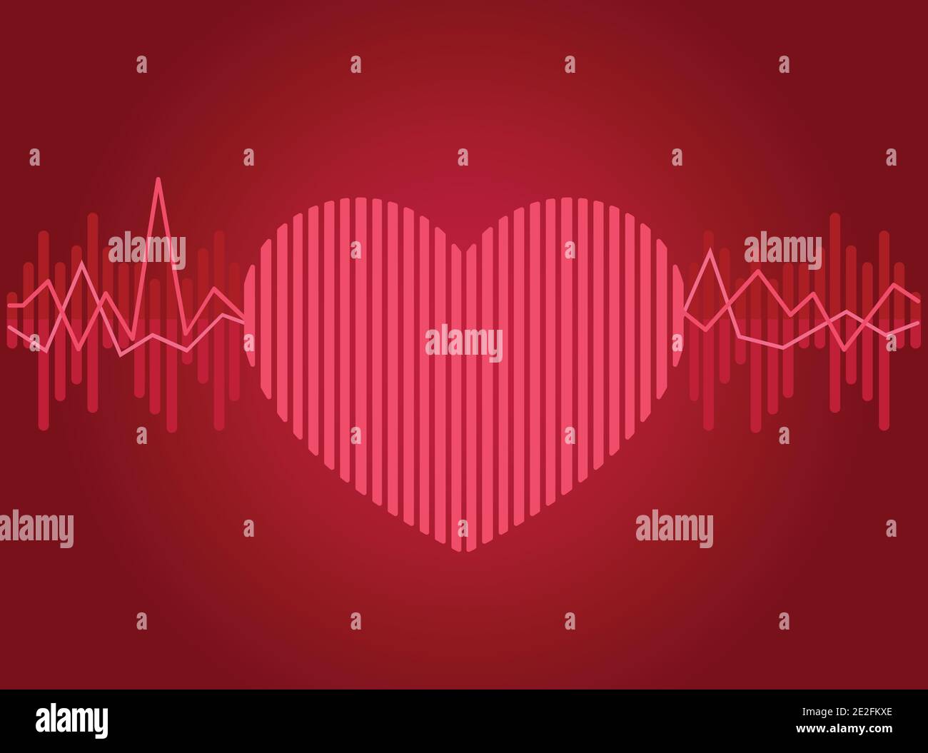 Banner heartbeat heart shape illustration hi-res stock photography and ...