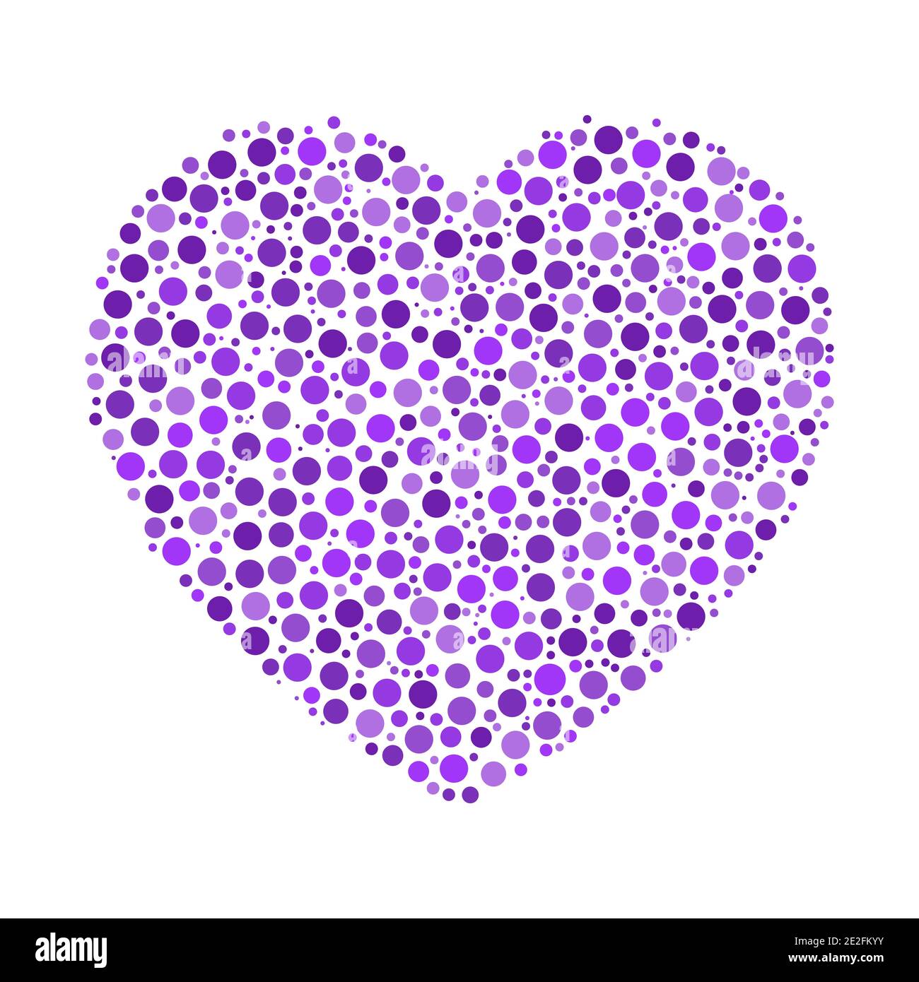 Heart mosaic of violet dots in various sizes and shades. Vector ...