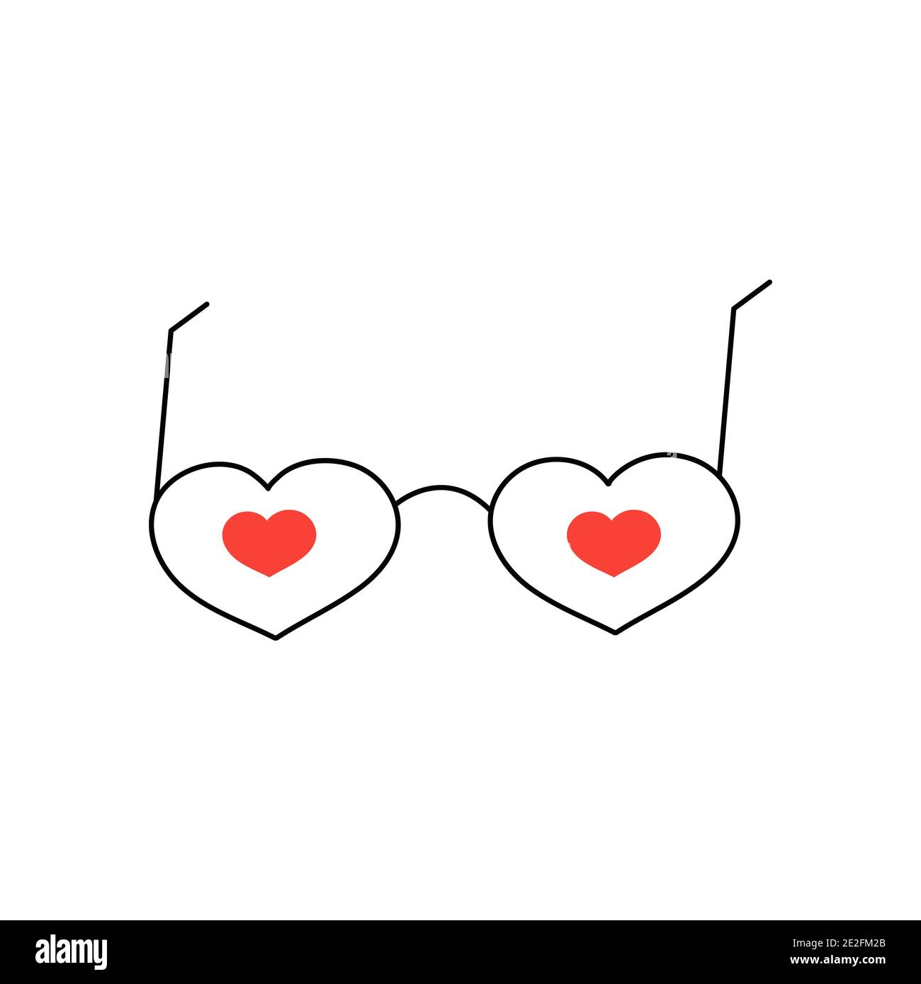 Heart shaped glasses with hearts inside. Feeling of love, Valentines ...