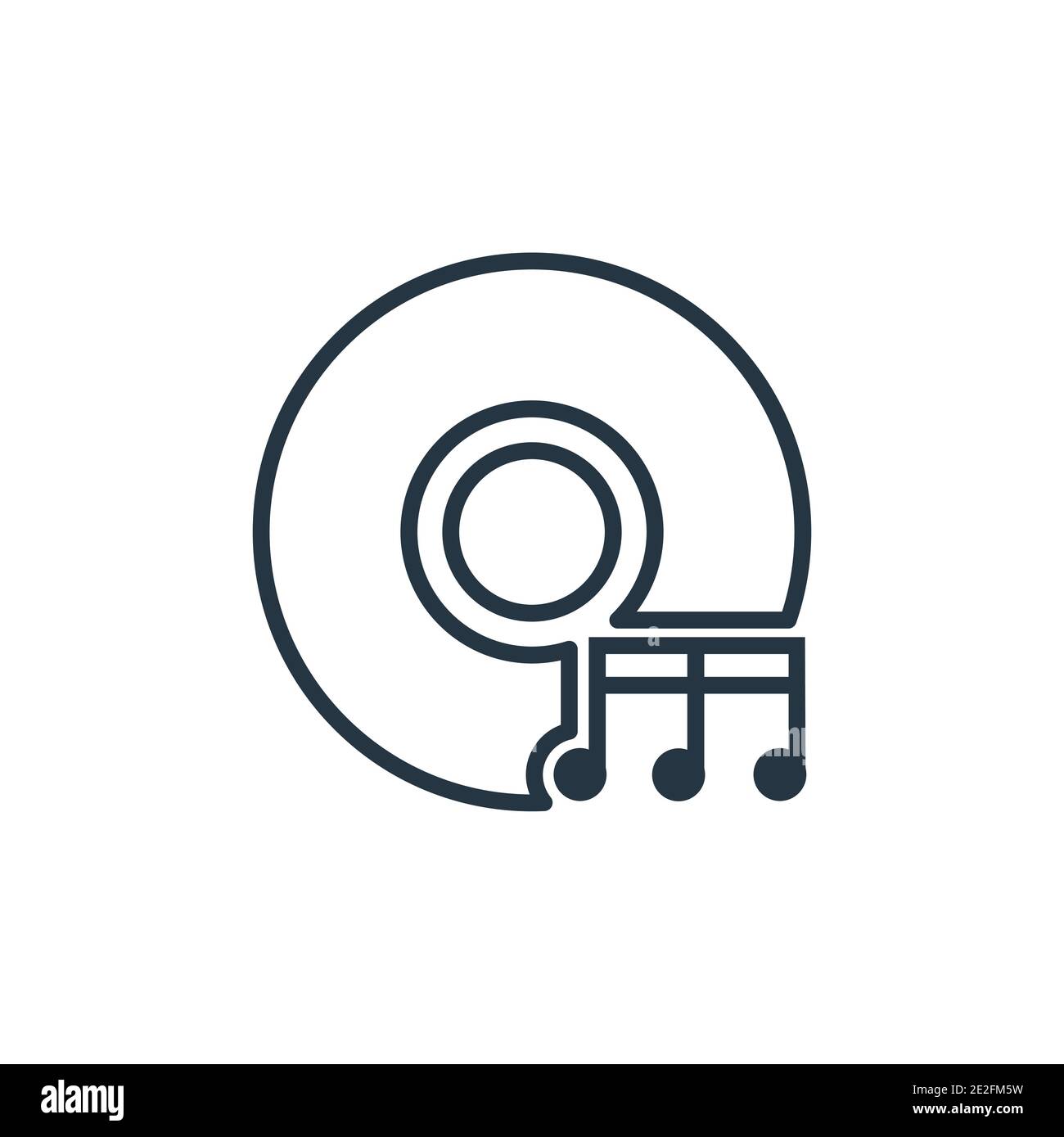 Music outline vector icon. Thin line black music icon, flat vector ...