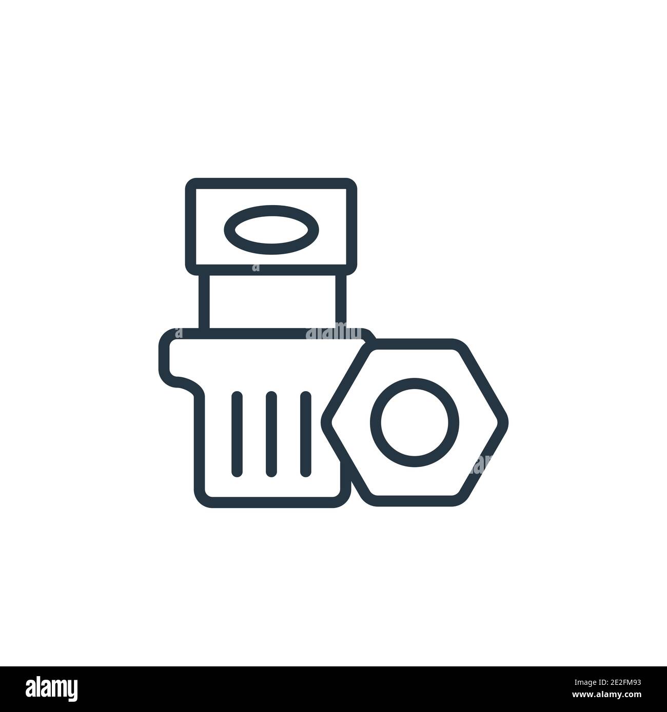 Car wheel nut outline vector icon. Thin line black car wheel nut icon ...