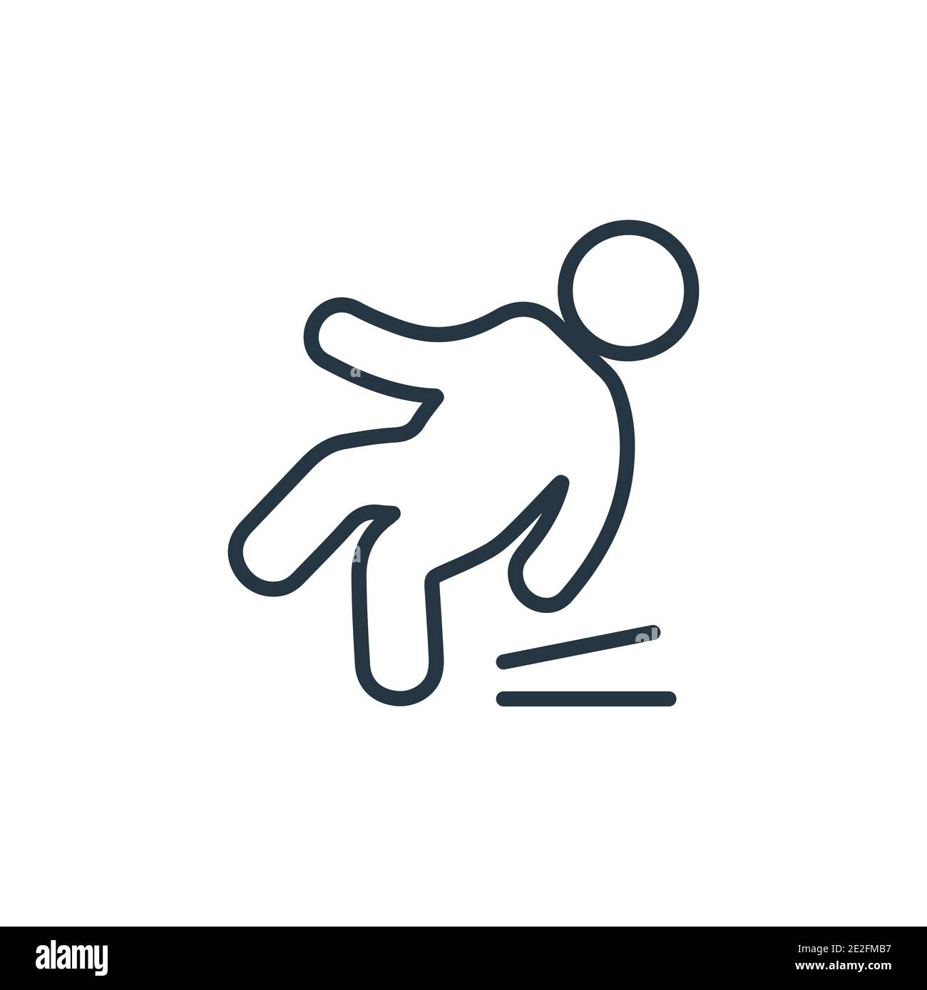 Slippery outline vector icon. Thin line black slippery icon, flat ...