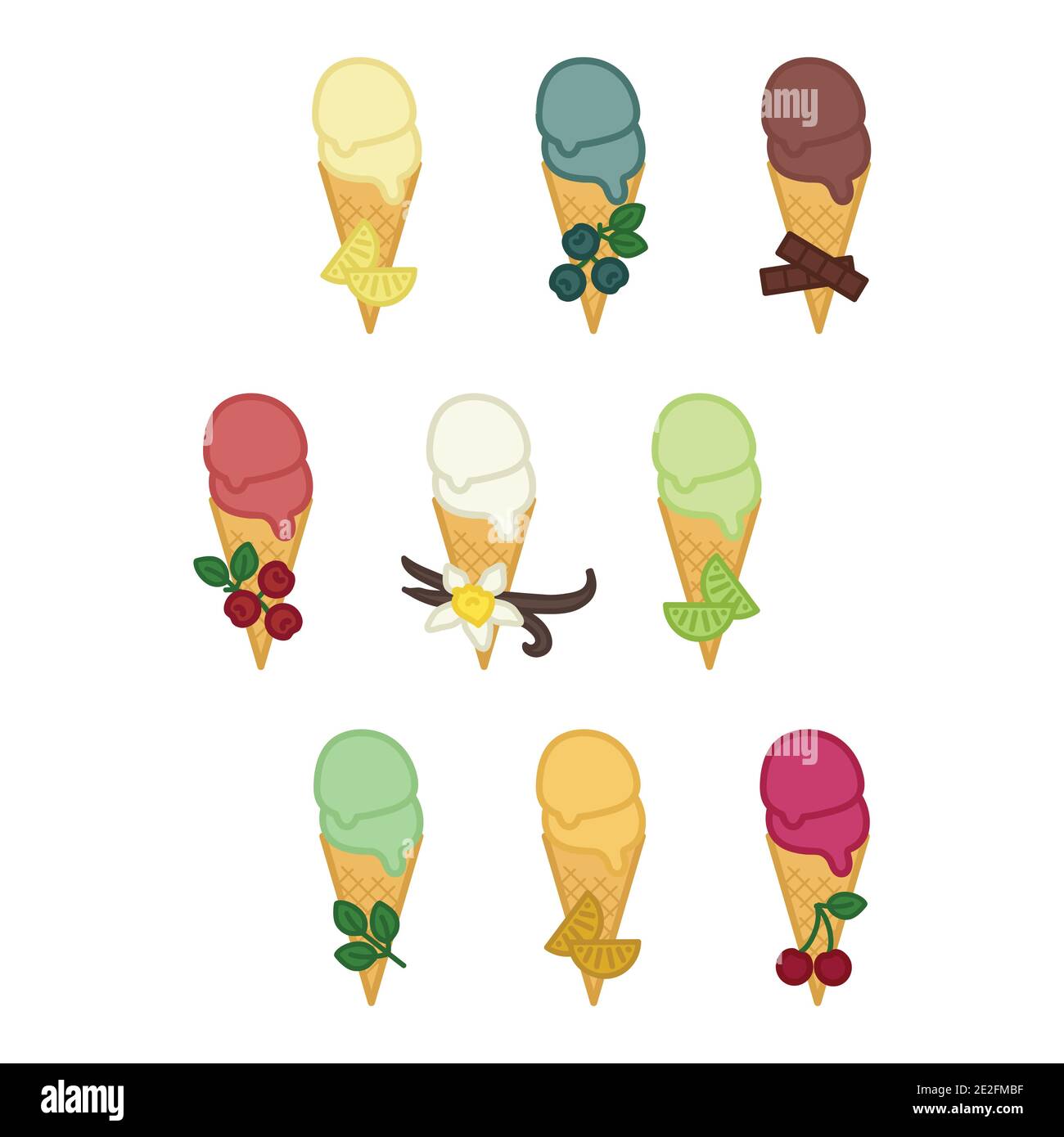 Various ice cream cones - vector illustration Stock Vector Image & Art ...