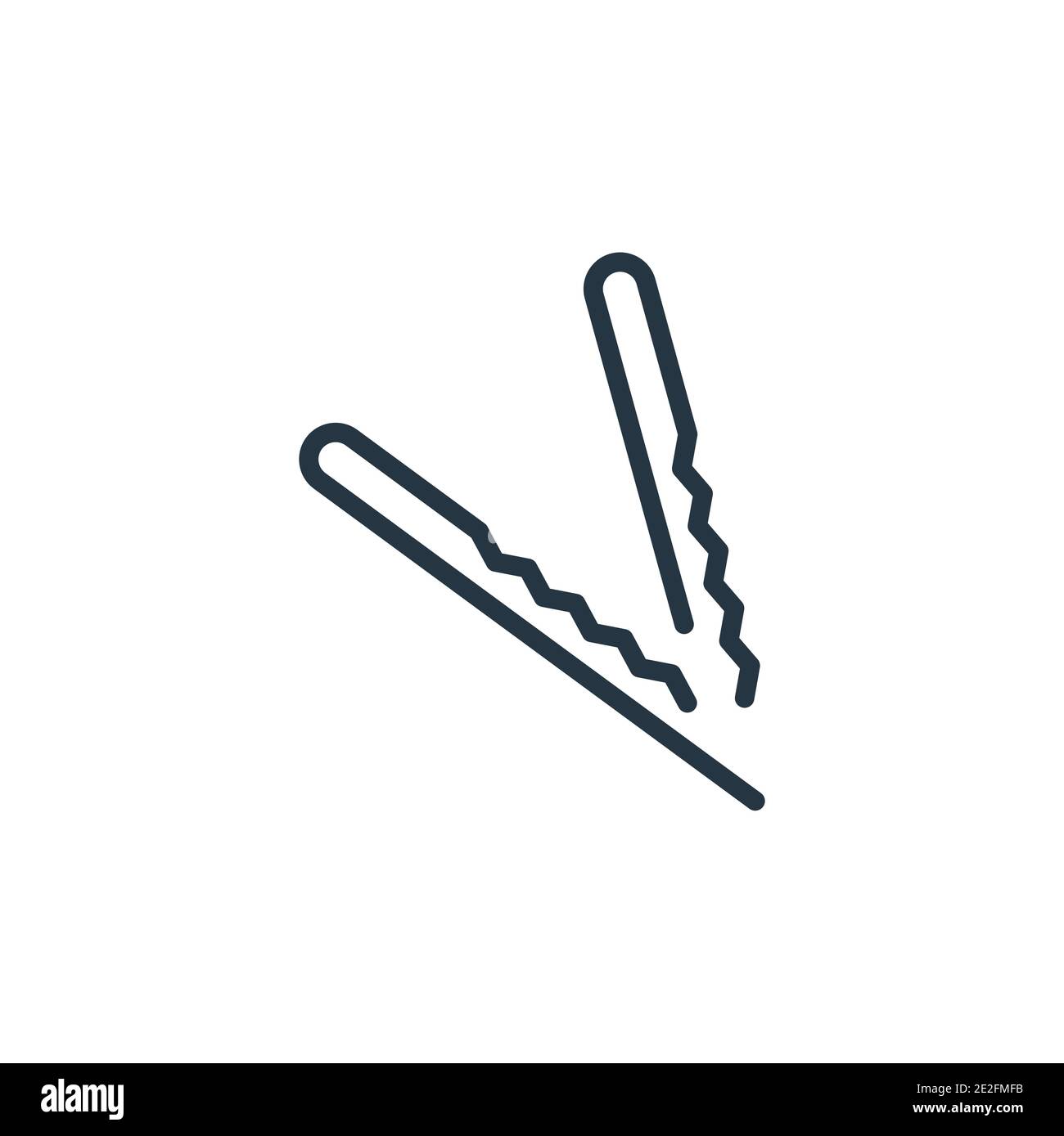 Bobby pins outline vector icon. Thin line black bobby pins icon, flat ...