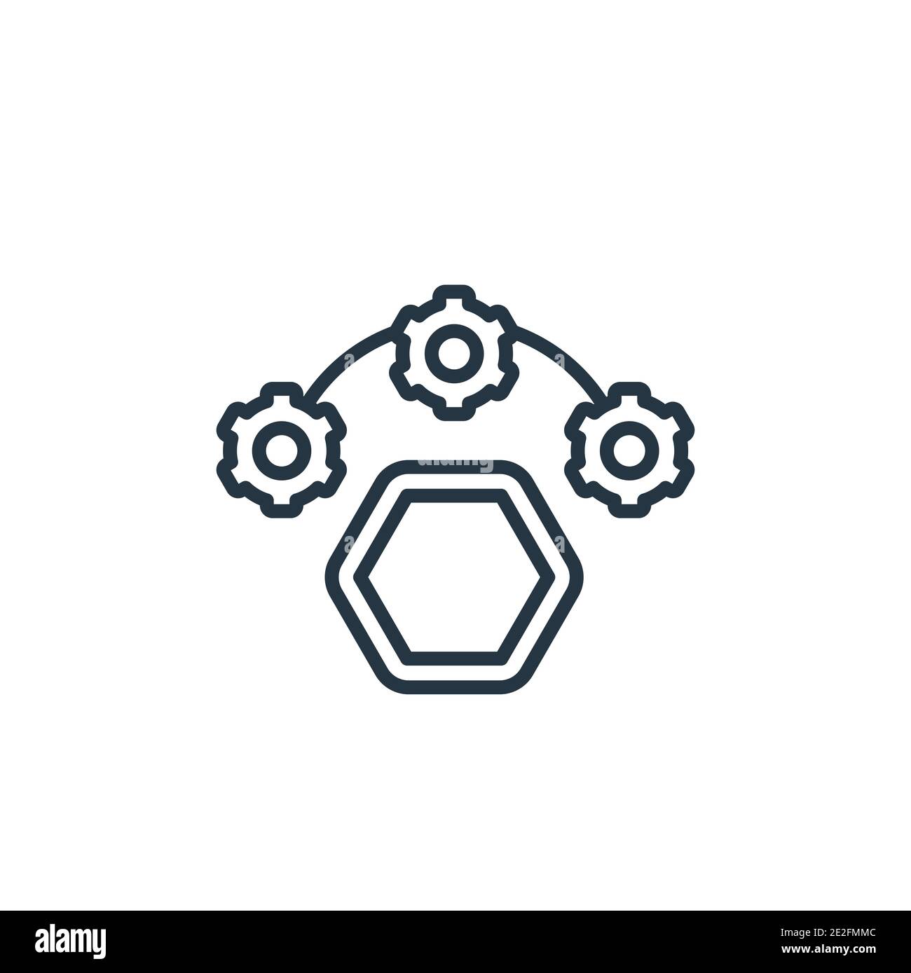 Polygonal chart outline vector icon. Thin line black polygonal chart icon, flat vector simple ...