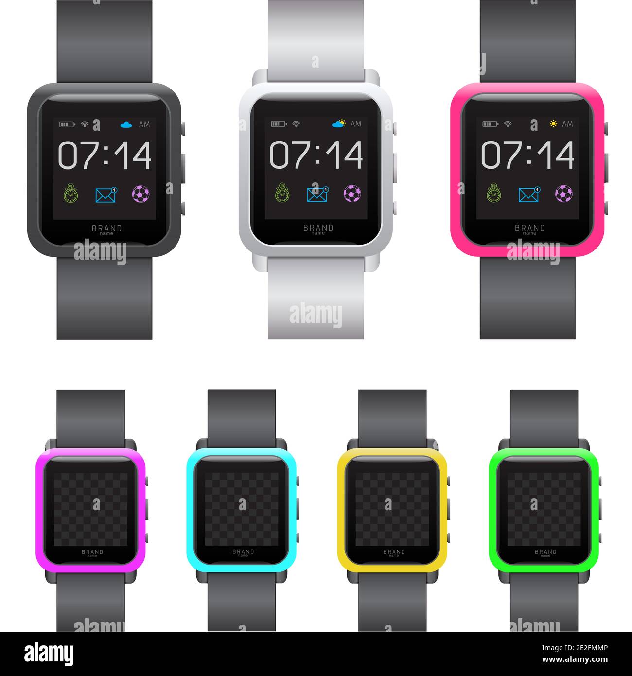 square smart watch set Stock Vector Image & Art - Alamy