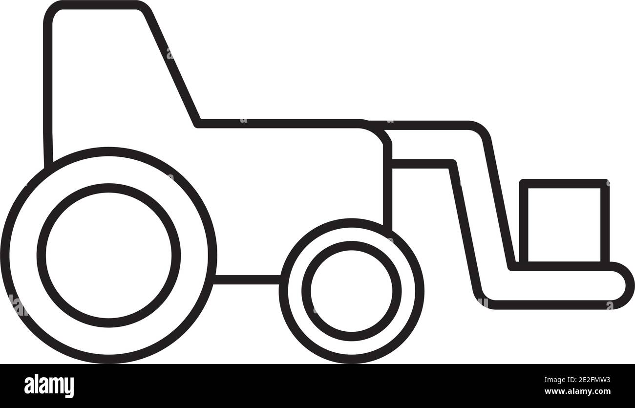 construction front loader truck icon over white background, line style ...