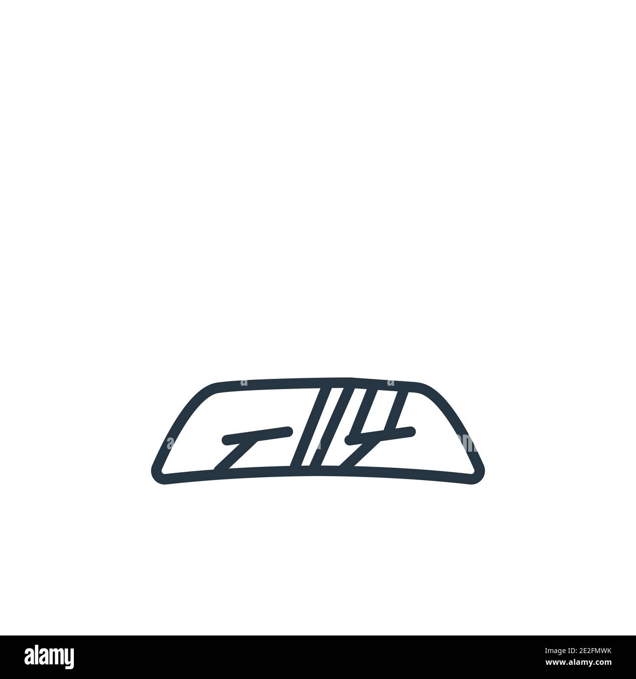 Car windscreen outline vector icon. Thin line black car windscreen icon ...