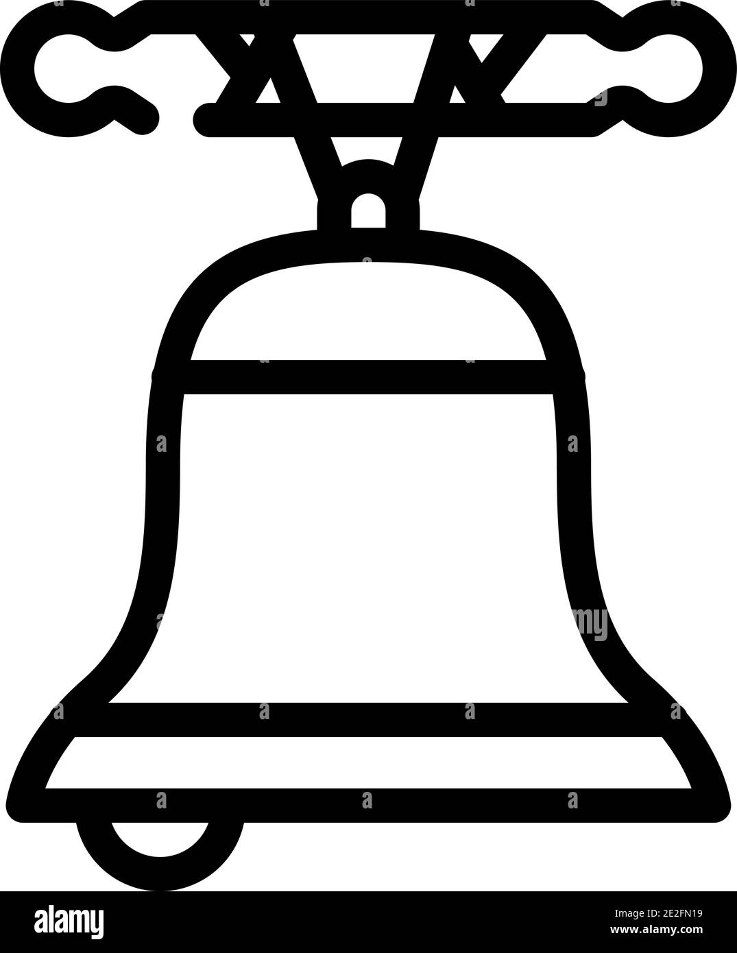 church bell line icon vector illustration black Stock Vector Image ...