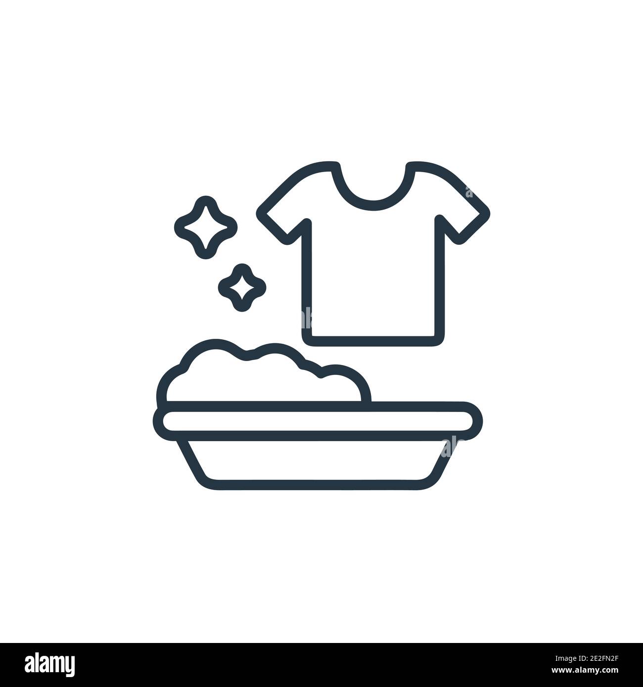 Washing clothes outline vector icon. Thin line black washing clothes ...