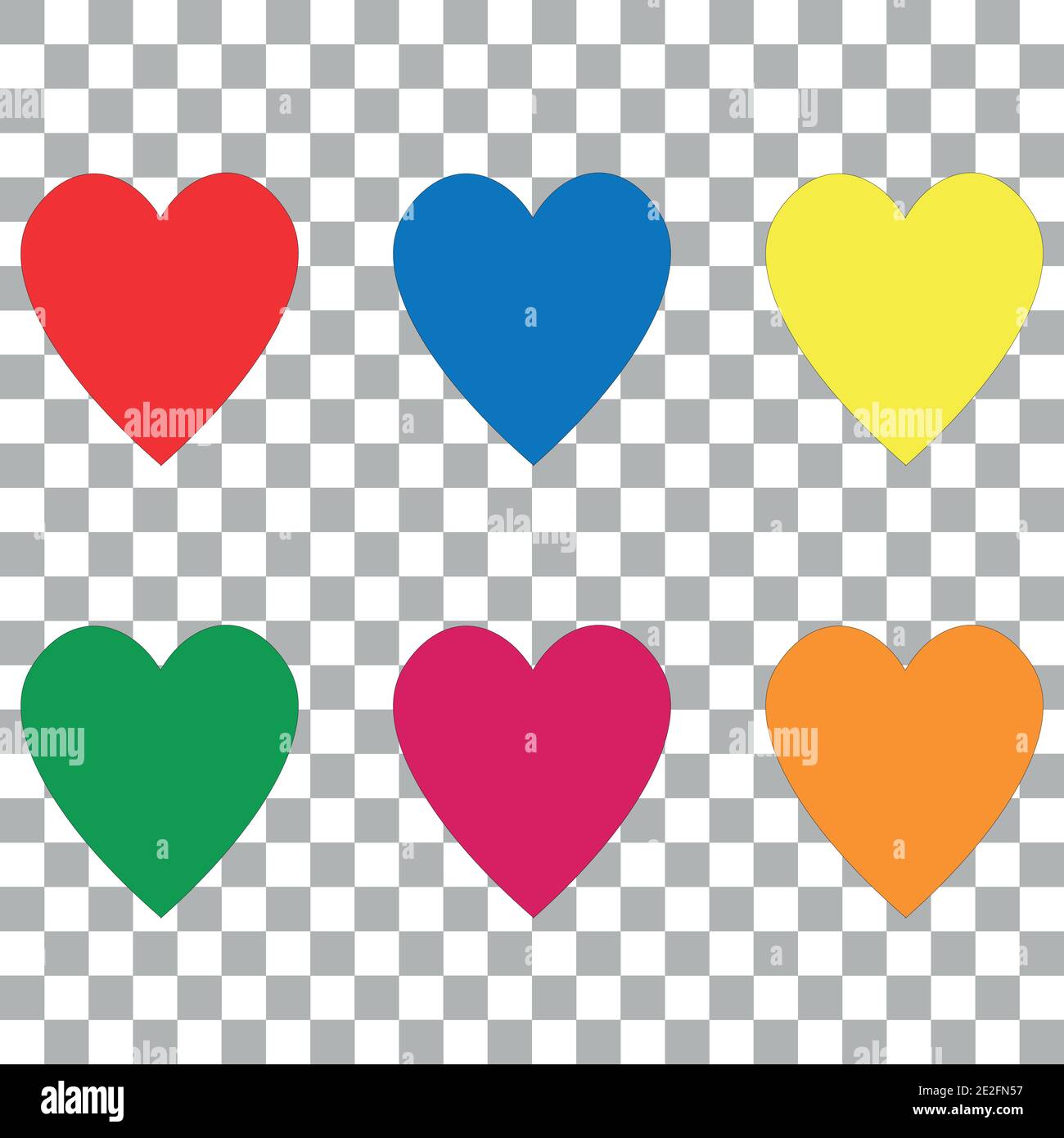 Heart set icon, symbol, vector trasparent, isolated for websides or ...