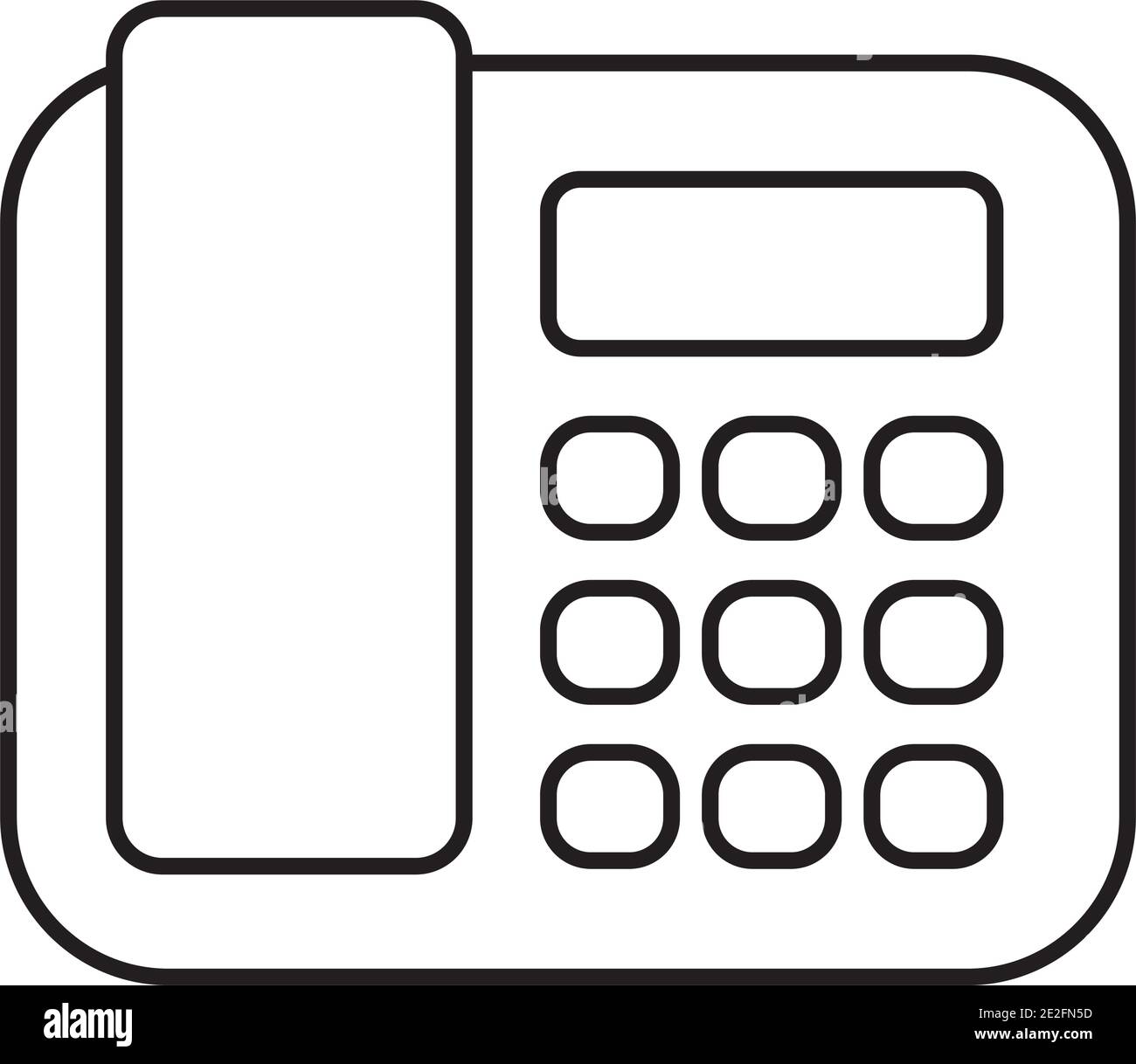 office phone icon over white background, line style, vector ...