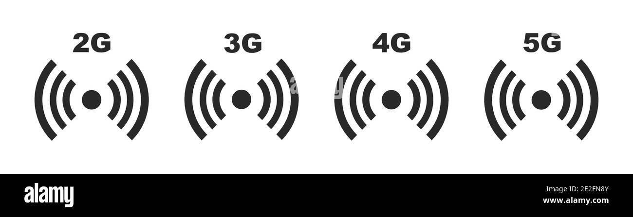 5g, 4G, 3G, 2g Vector character set isolated on background Stock Vector ...