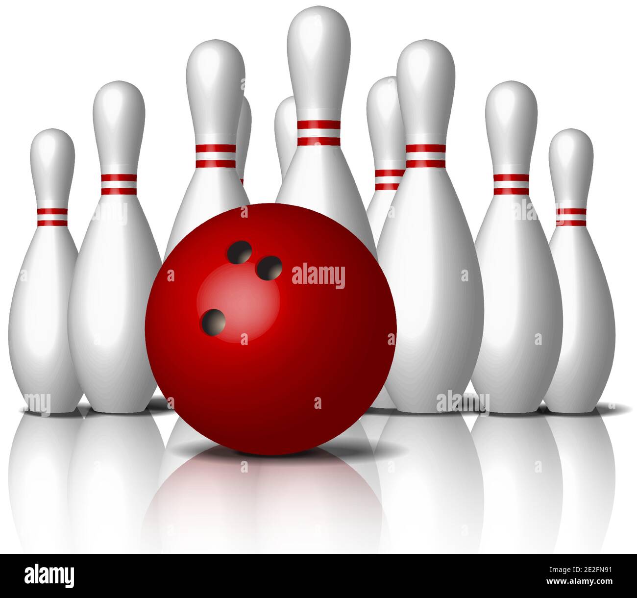 realistic vector bowling icon, isolated on white background, red ball ...