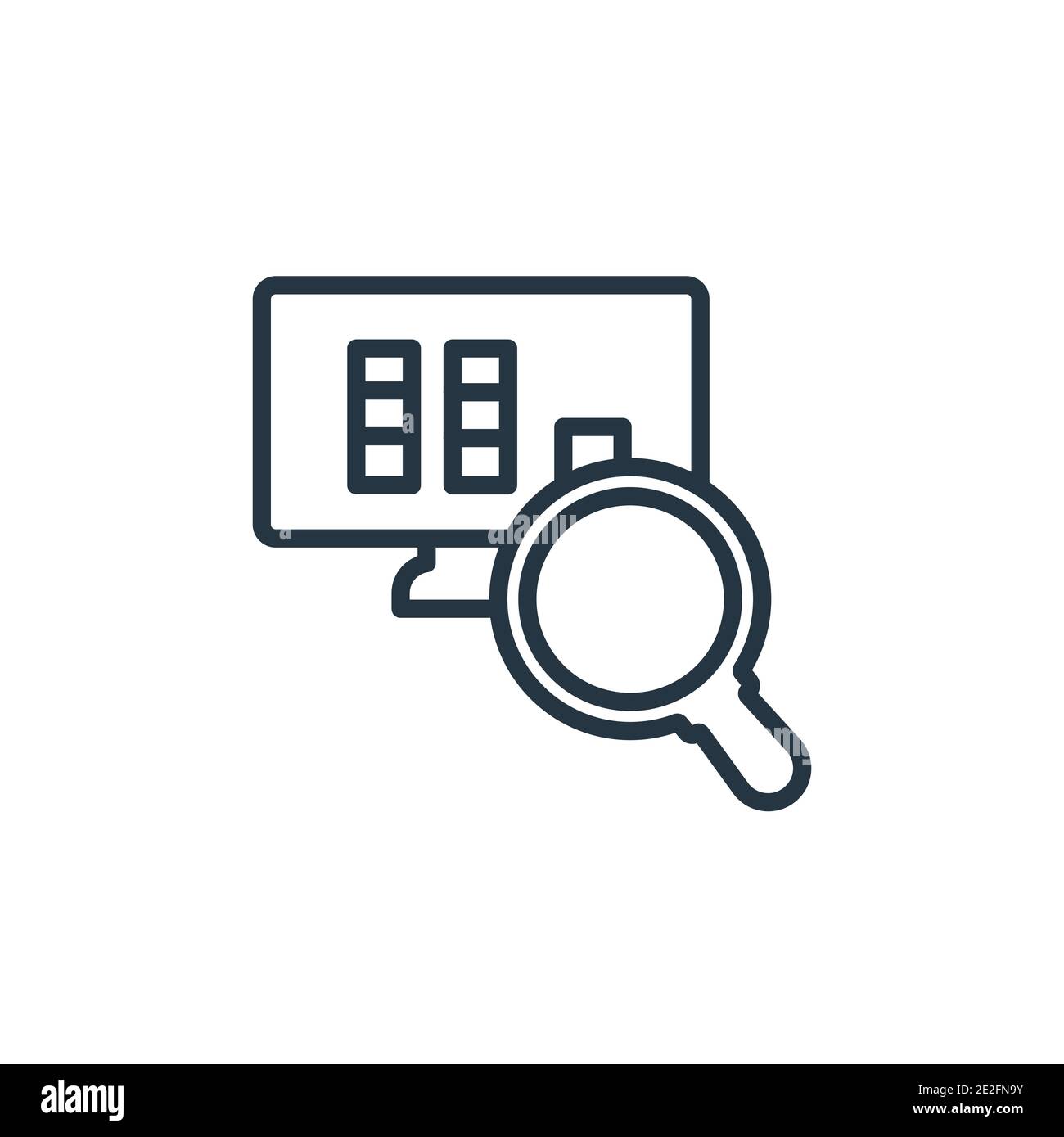 Database Analysing Outline Vector Icon Thin Line Black Database Analysing Icon Flat Vector