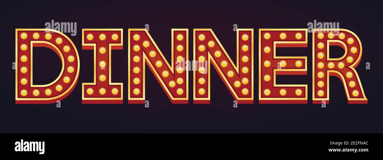 The word dinner Stock Vector Images - Alamy