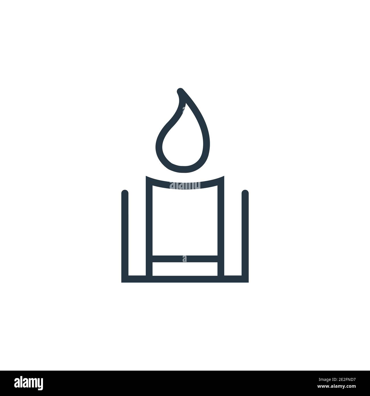 Candle outline vector icon. Thin line black candle icon, flat vector ...