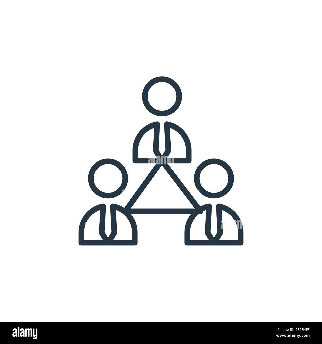 Users interconnected outline vector icon. Thin line black users ...